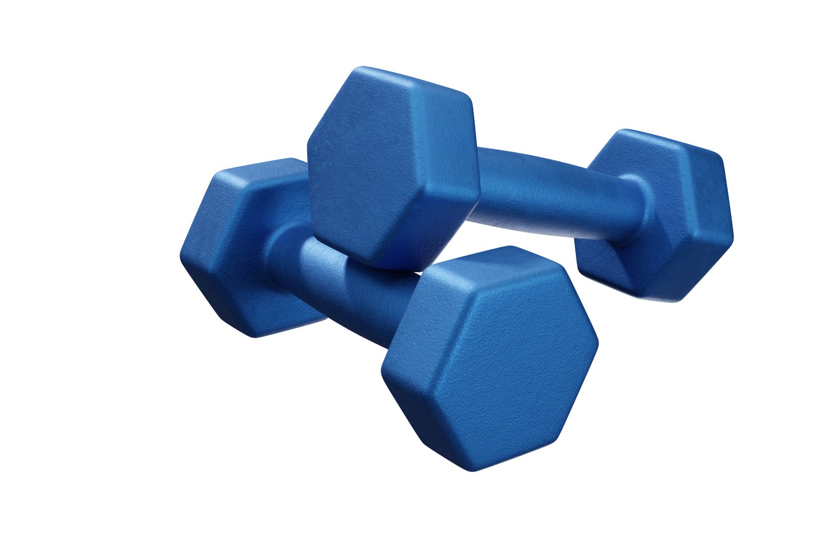 Blue Small Rubber Textured Dumbbells 3D Model - TurboSquid 2056613