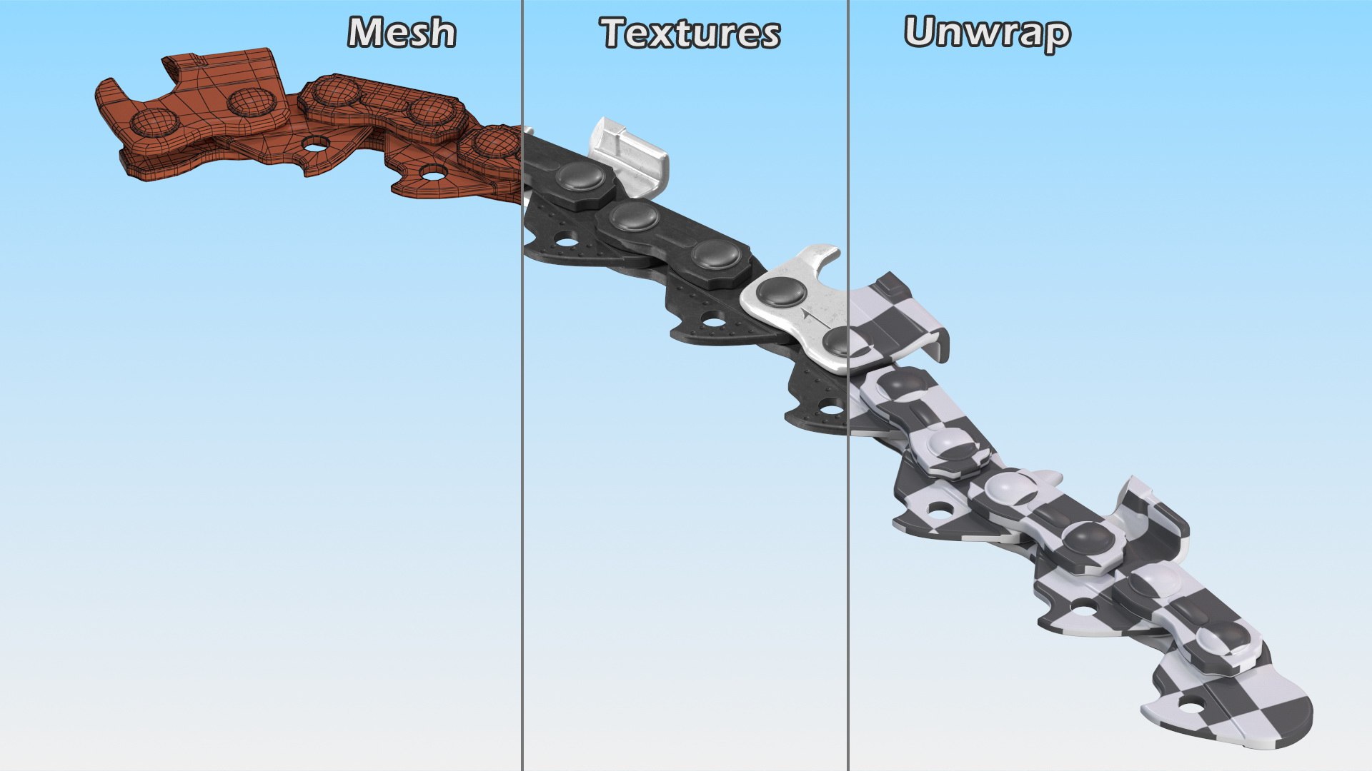 3D Segment Black Chain For Chainsaw - TurboSquid 1883228