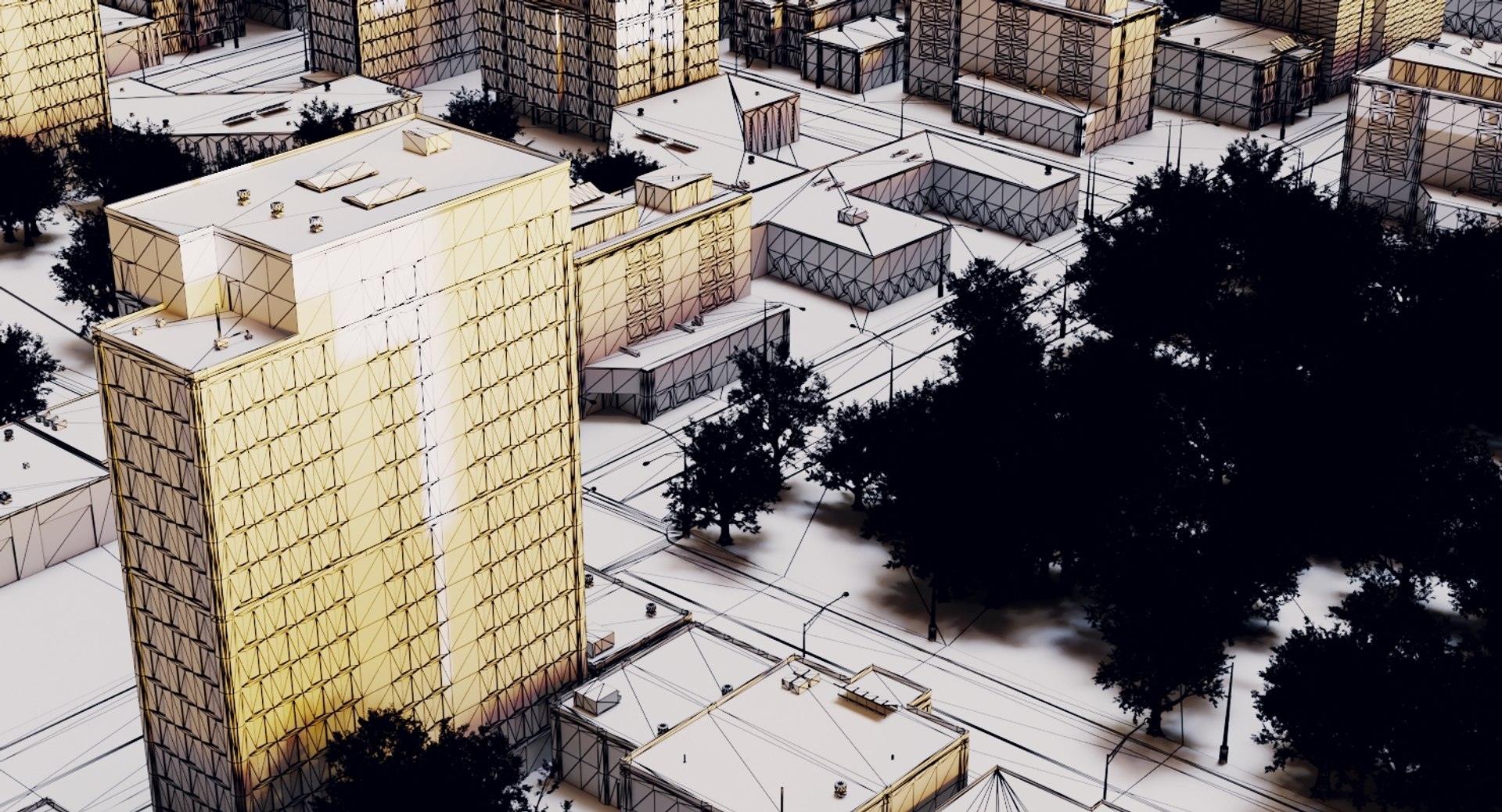 3d city block model