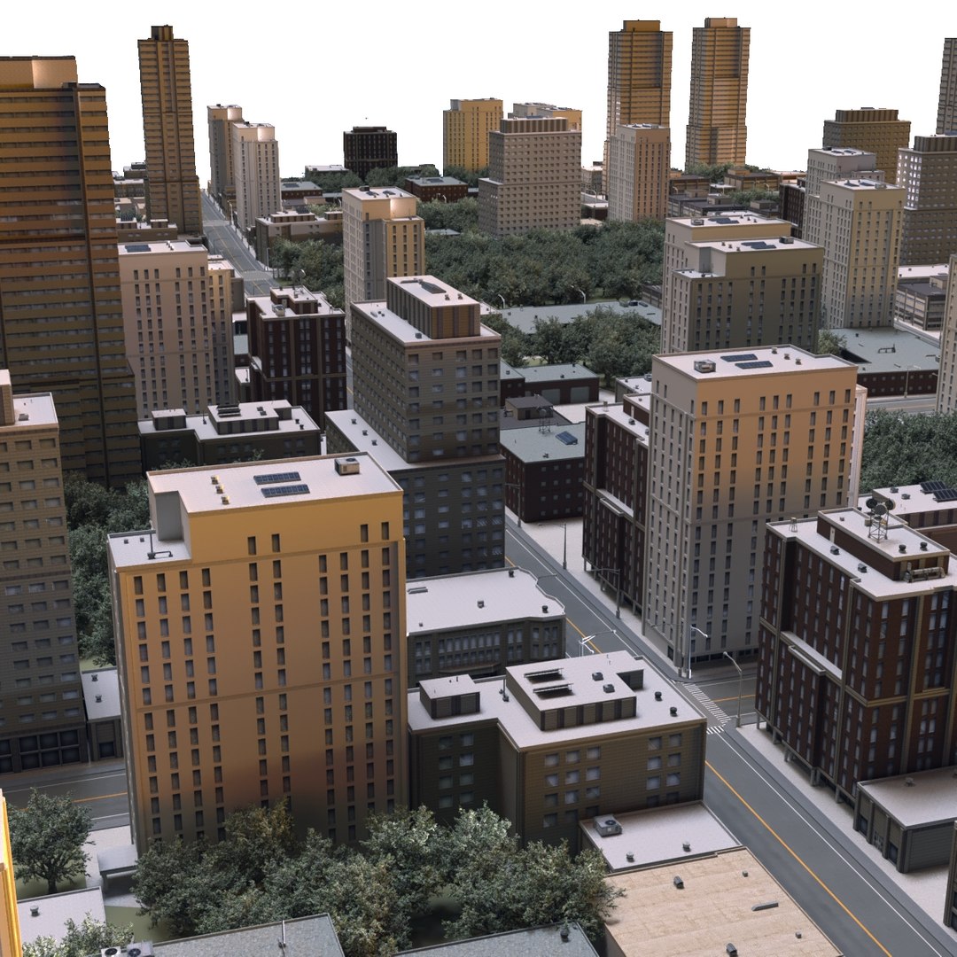 3d city block model