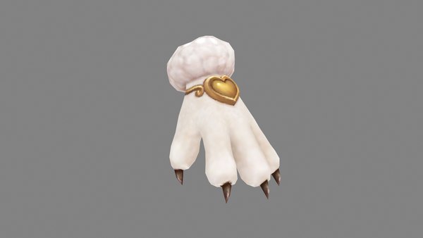 Cartoon cat paw glove - white Low-poly 3D model - TurboSquid 1957492