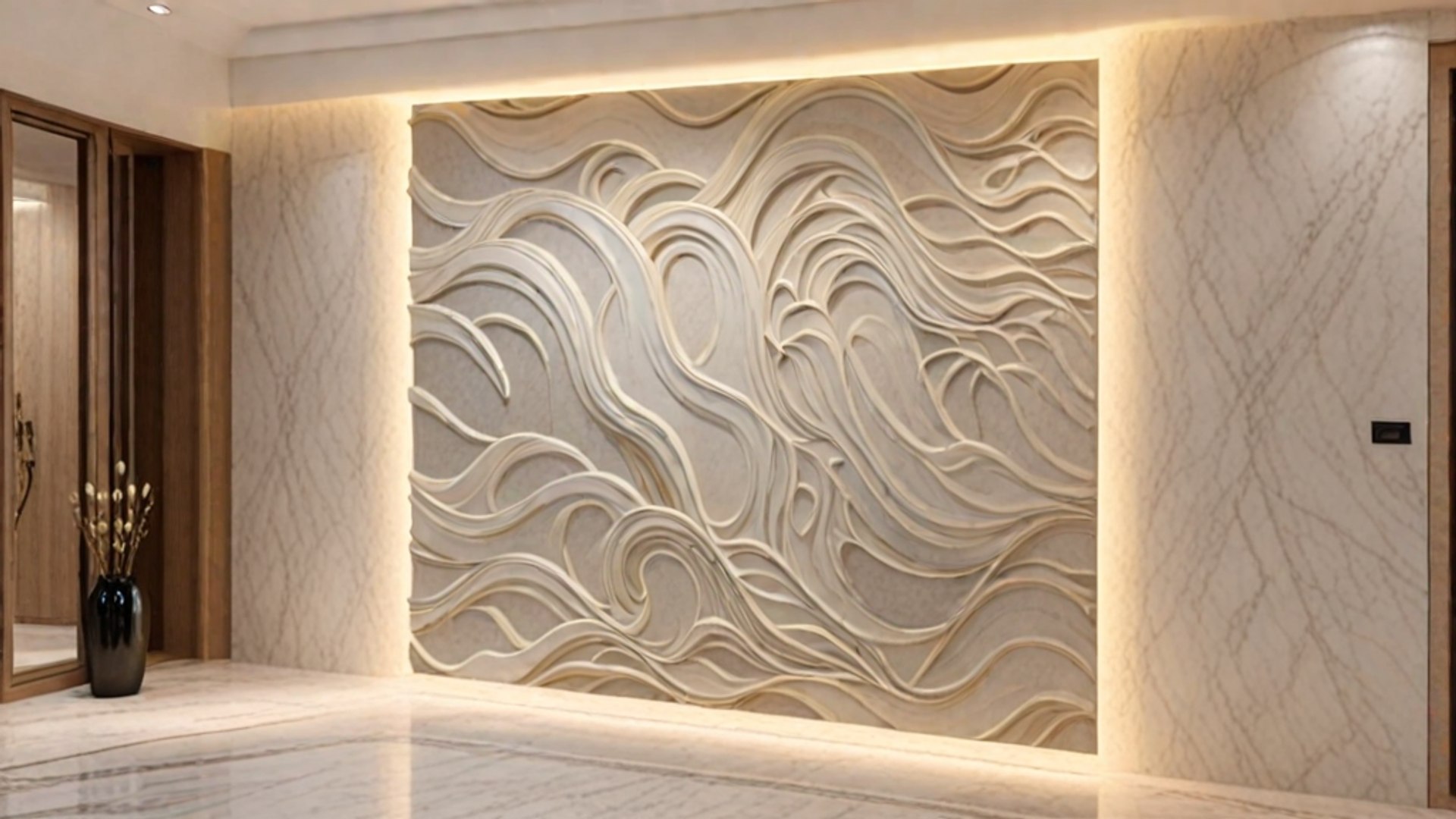 Modern Panel Wall Decor Set Relief Stl Mural CNC 182 3D Model ...