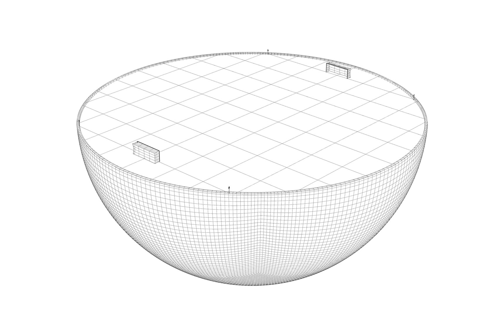 3D Soccer Half Ball And Soccer Field - TurboSquid 2131114