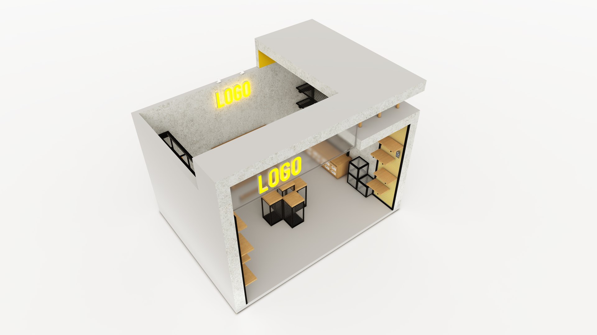 3D Booth One Side Open With Size 3x4 - TurboSquid 2234197