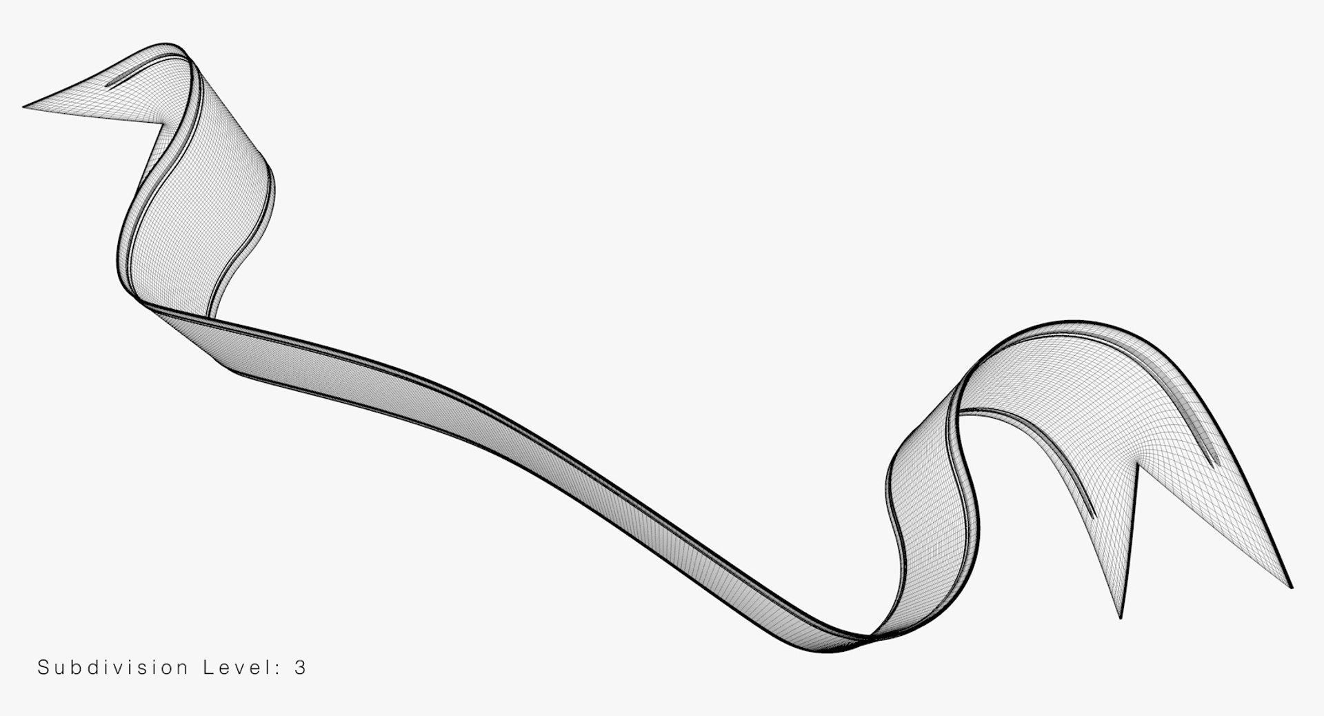 3D floating ribbon lines singleline - TurboSquid 1328266