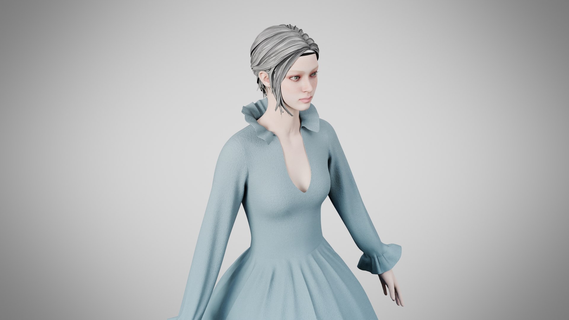 Dress 30 Weldon Blue 3D Model - TurboSquid 2486154