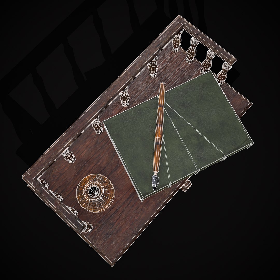 3D Model Medieval Drawer Bookshelf - TurboSquid 2133825