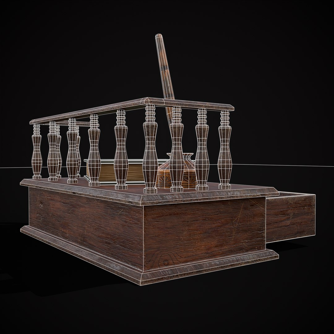 3D Model Medieval Drawer Bookshelf - TurboSquid 2133825