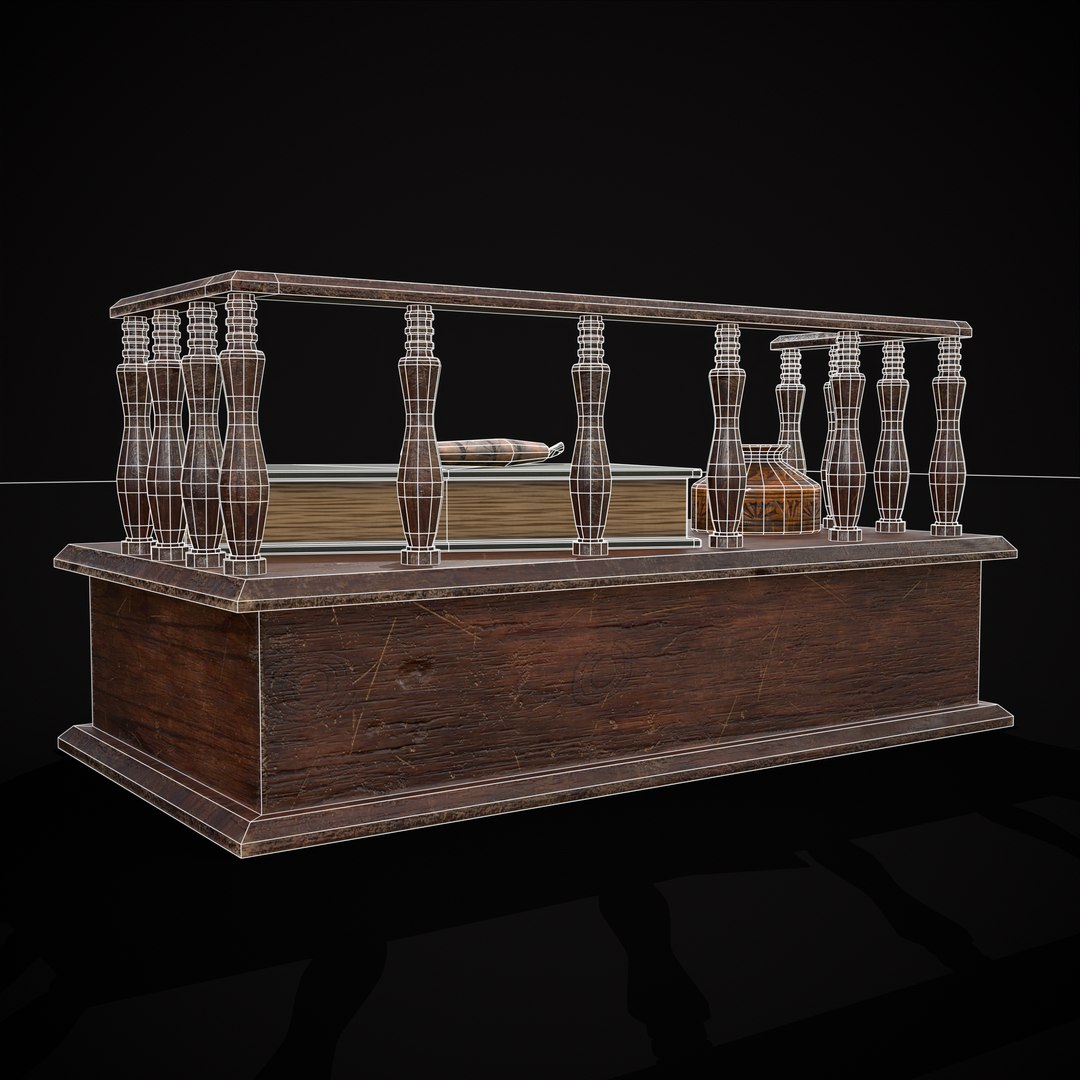 3D Model Medieval Drawer Bookshelf - TurboSquid 2133825