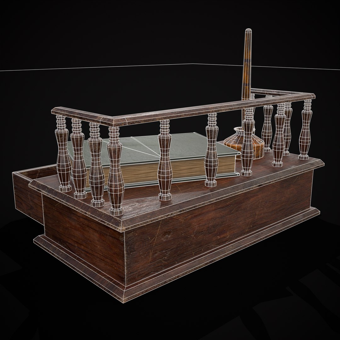 3D Model Medieval Drawer Bookshelf - TurboSquid 2133825