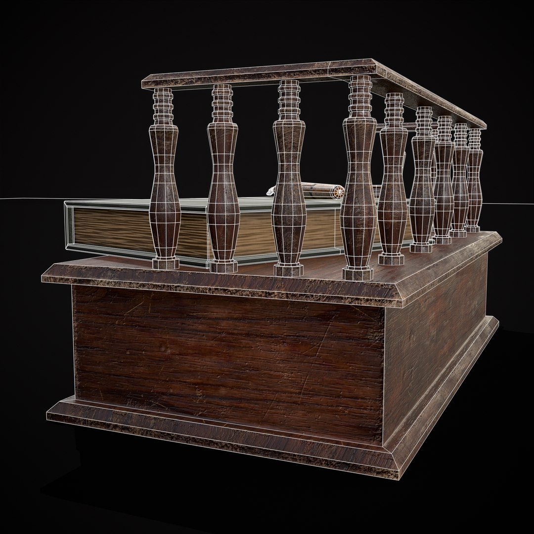 3D Model Medieval Drawer Bookshelf - TurboSquid 2133825