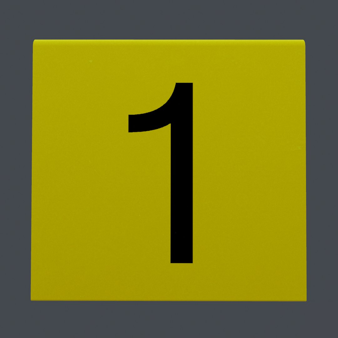 3D Number Placard Model - TurboSquid 1315126