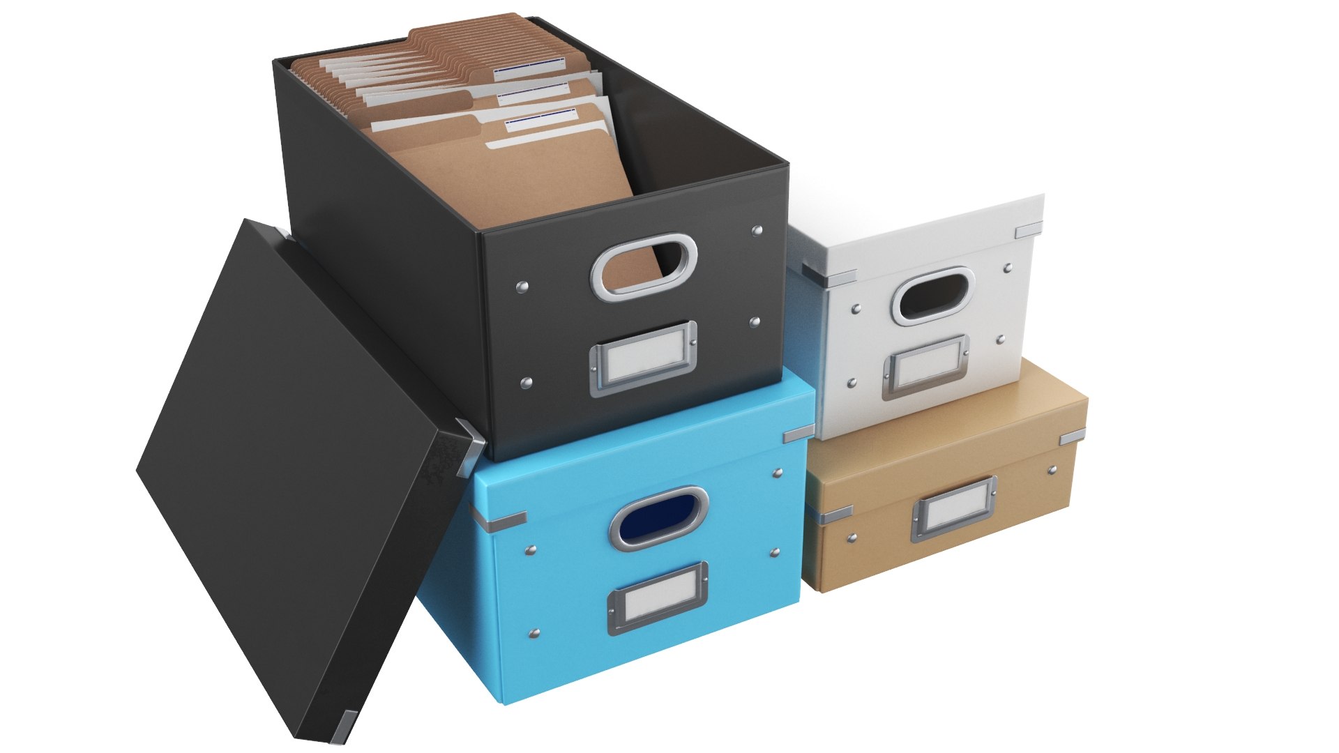 Office Boxes Storage 3D Model - TurboSquid 1922921