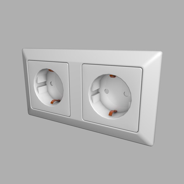 3d model electric socket plug