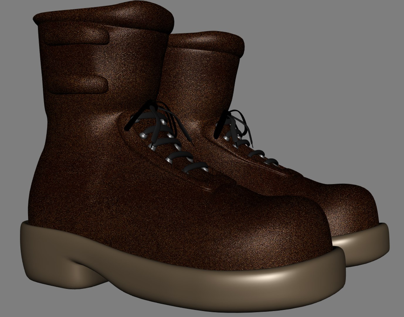 Boots Leather Toon 3d Model