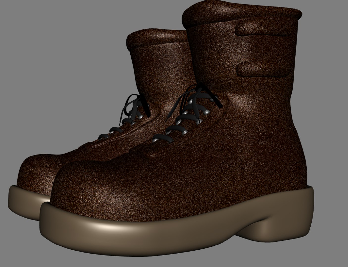Boots Leather Toon 3d Model