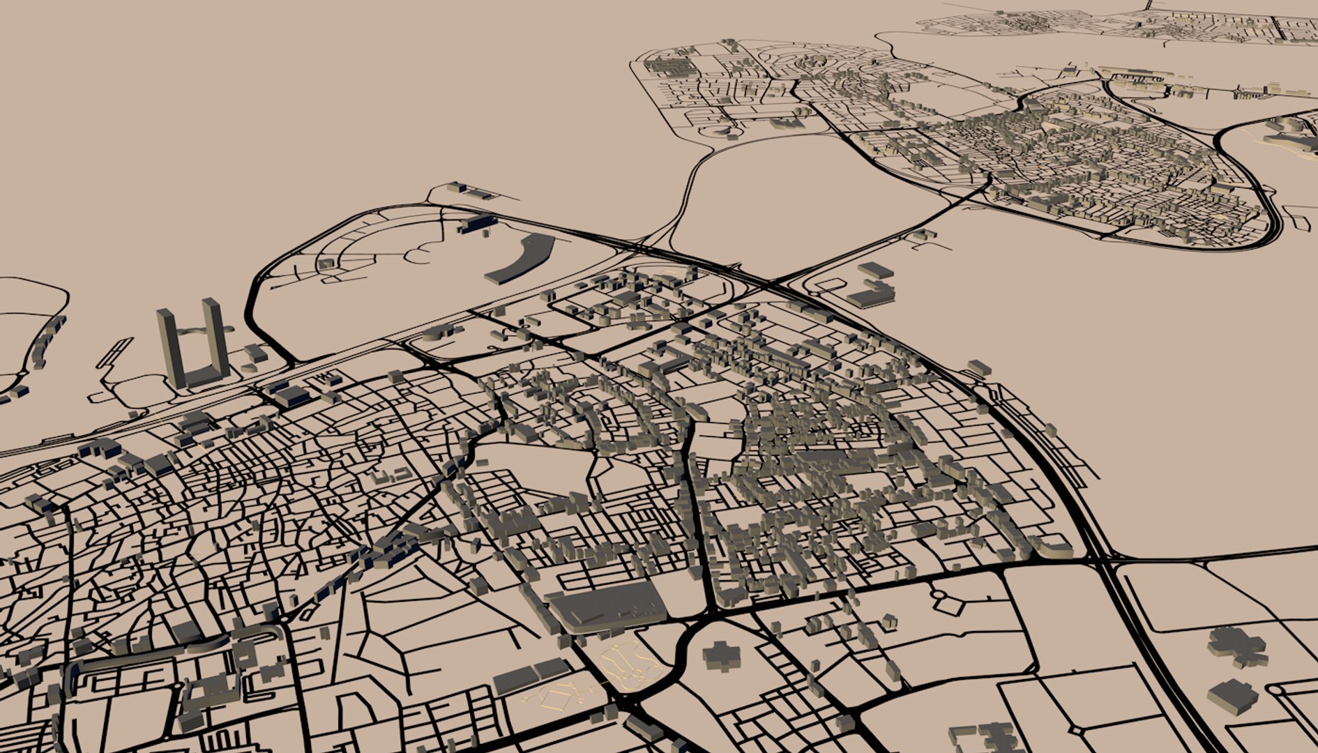 Bahrain Streets Mapping 3D - TurboSquid 1378103