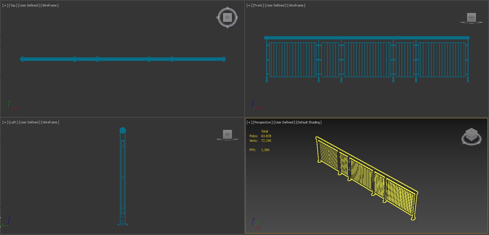 Railing 3D model - TurboSquid 1961878