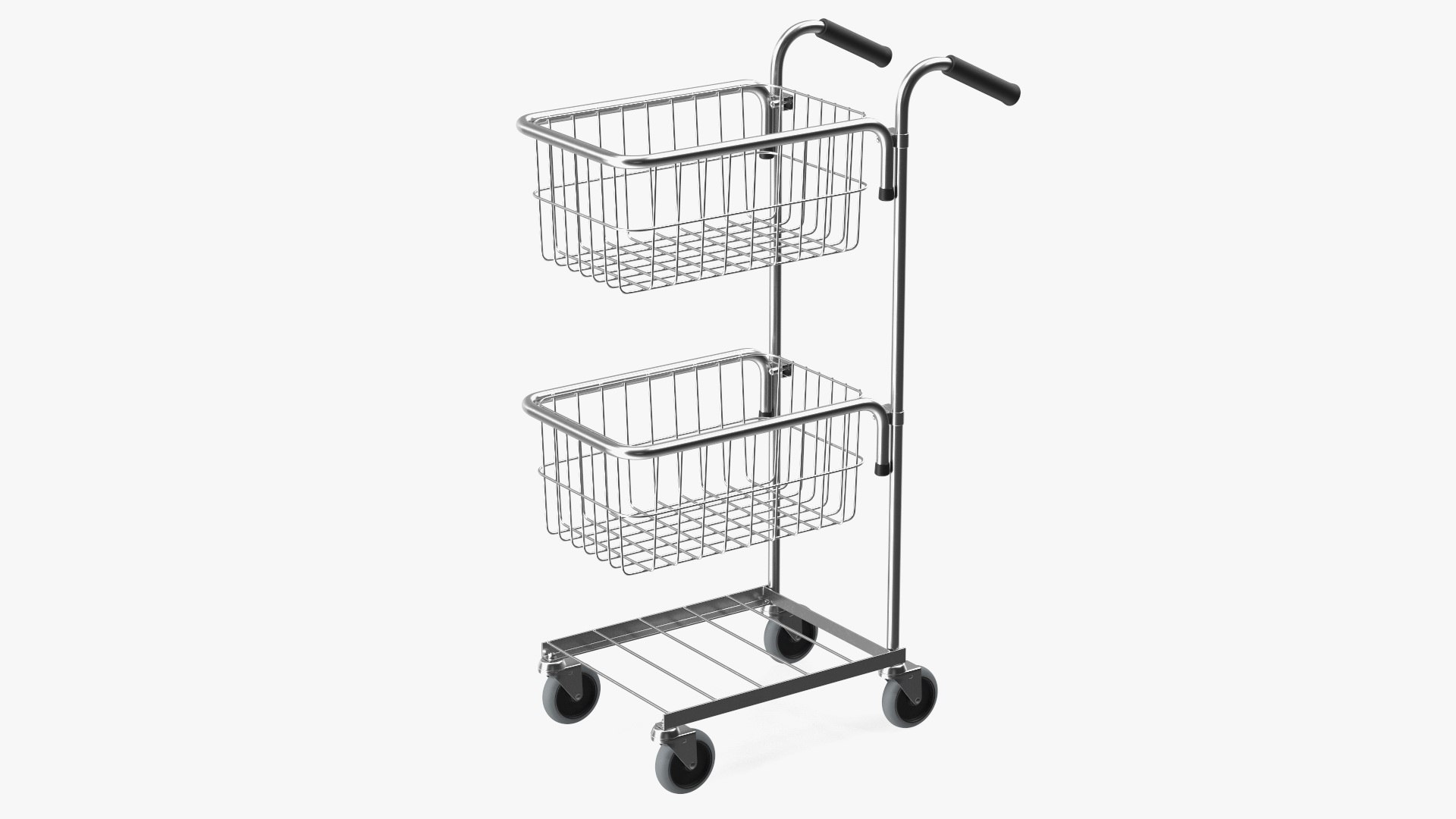 Chrome Mini Trolley with Two Baskets 3D - TurboSquid 1971895