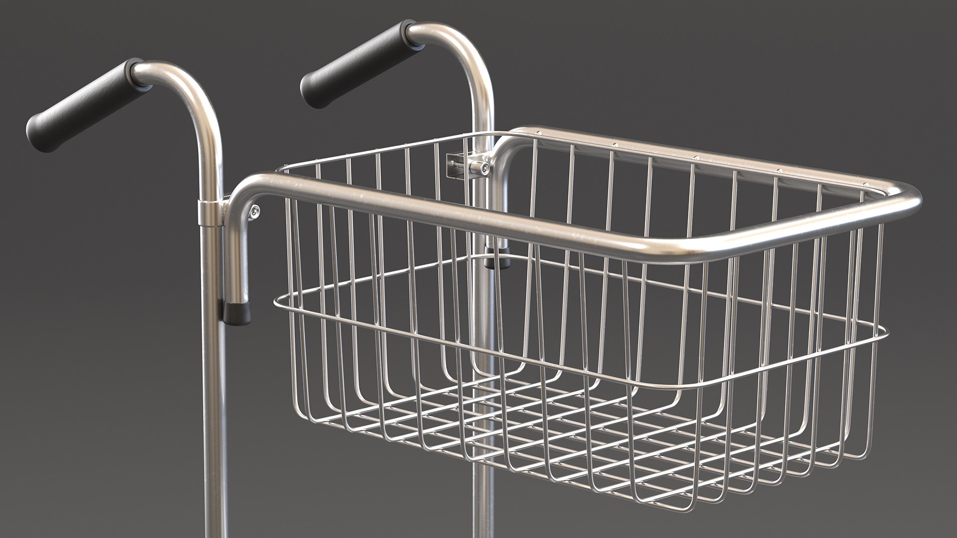 Chrome Mini Trolley With Two Baskets 3D - TurboSquid 1971895