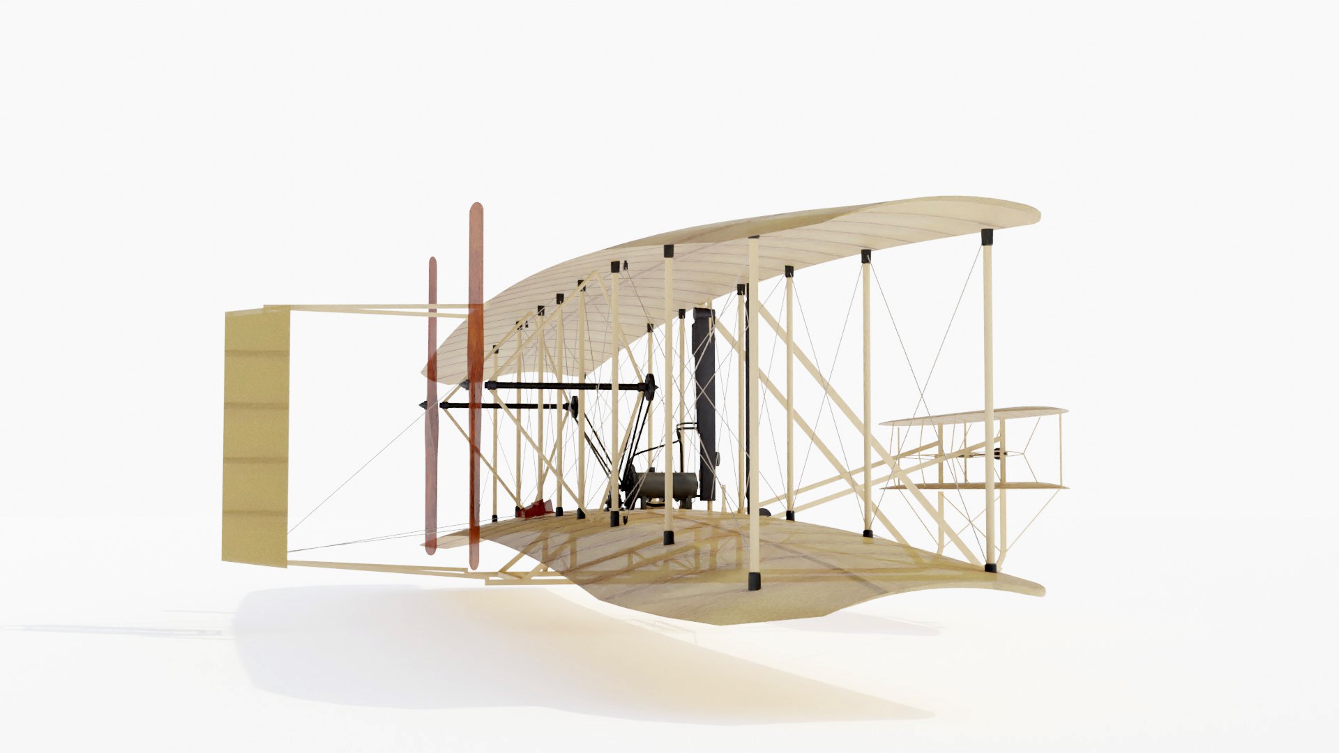 3d 1903 Wright Flyer Airplane
