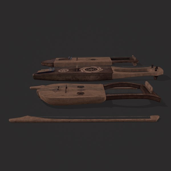 3D модель Набор из трех скандинавских струнных инструментов ...