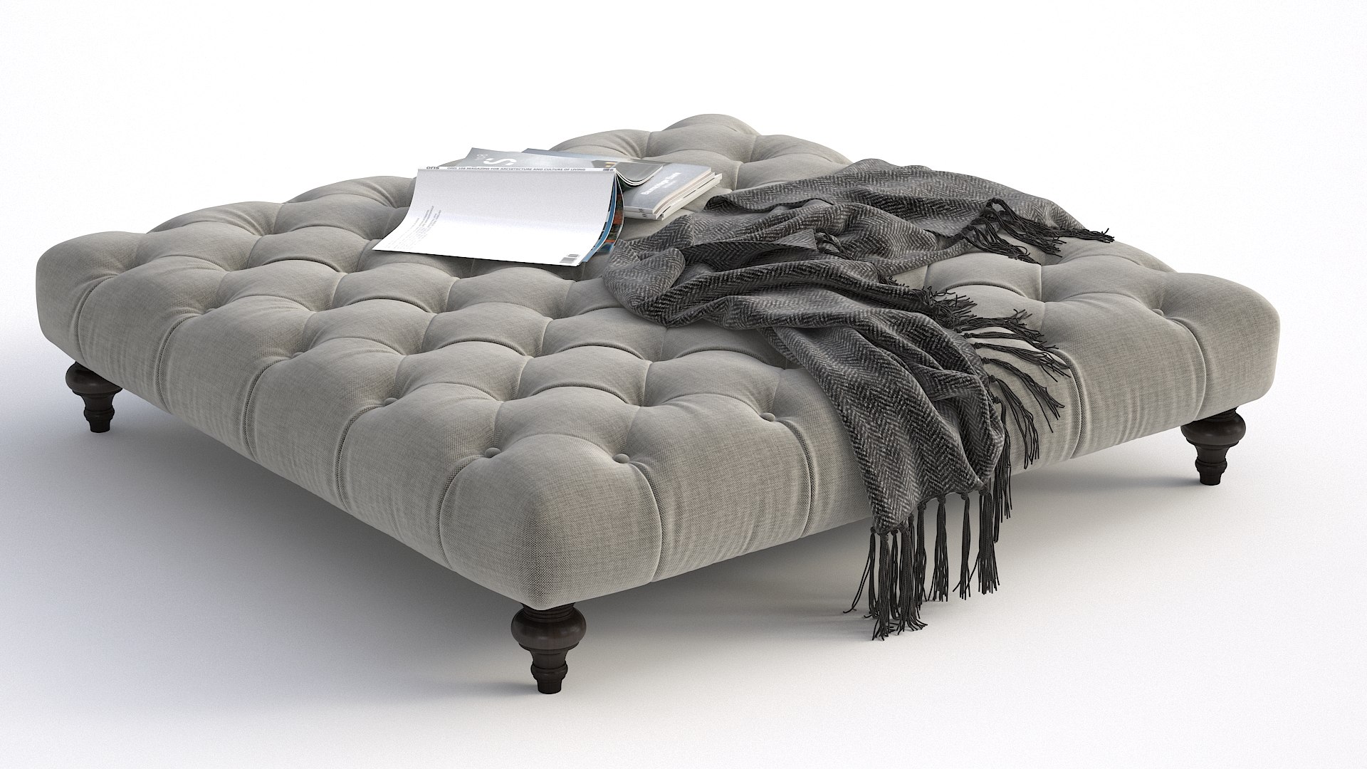 3D Pouf Chesterfield Model - TurboSquid 1843561