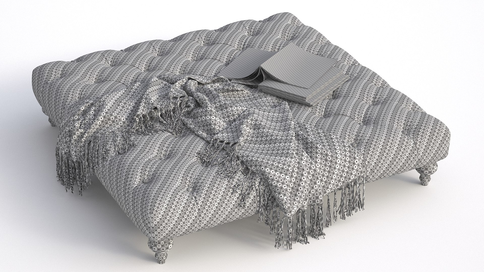 3D Pouf Chesterfield Model - TurboSquid 1843561