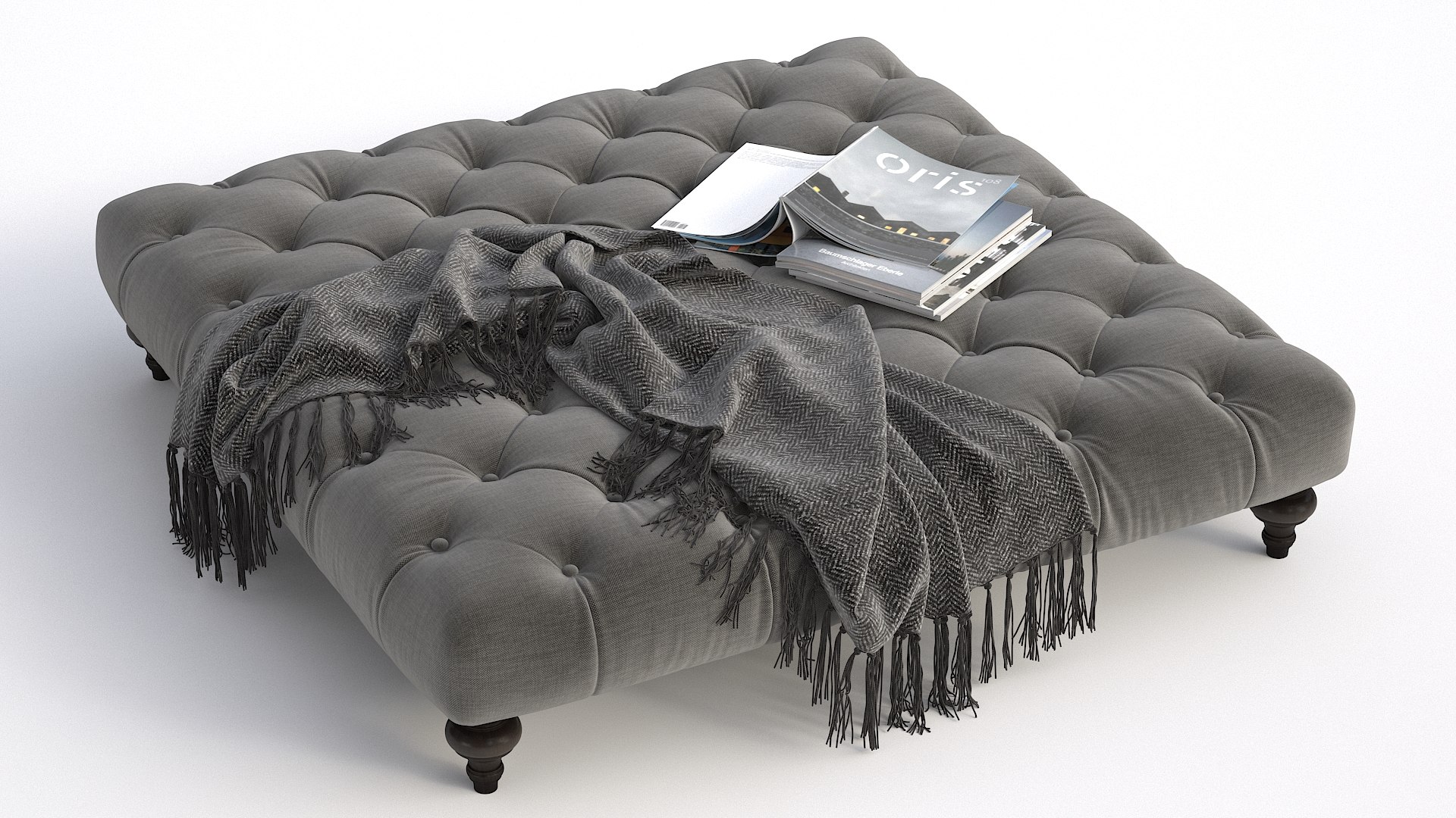 3D Pouf Chesterfield Model - TurboSquid 1843561