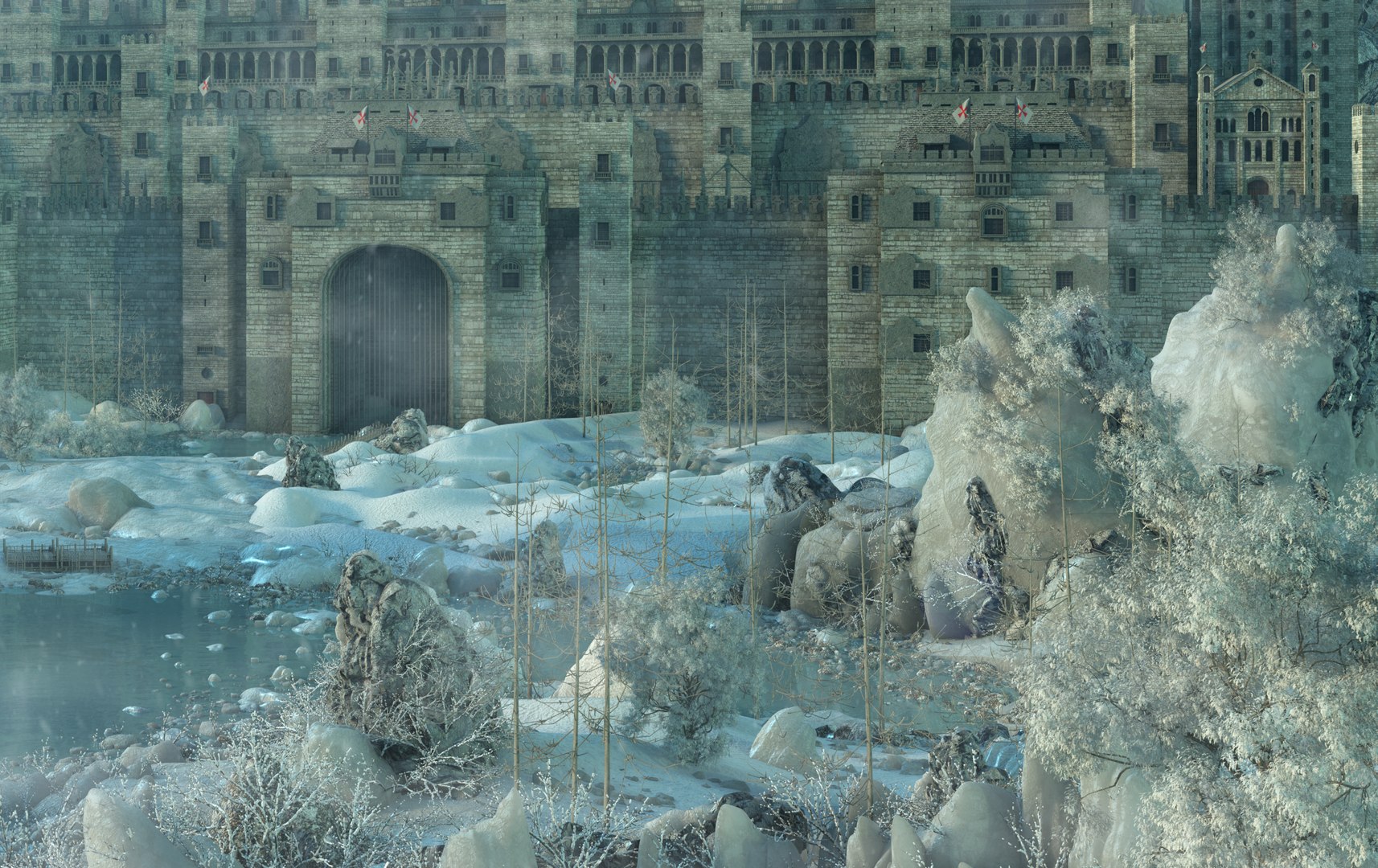 3D Fantasy Winter Castle - TurboSquid 2396033
