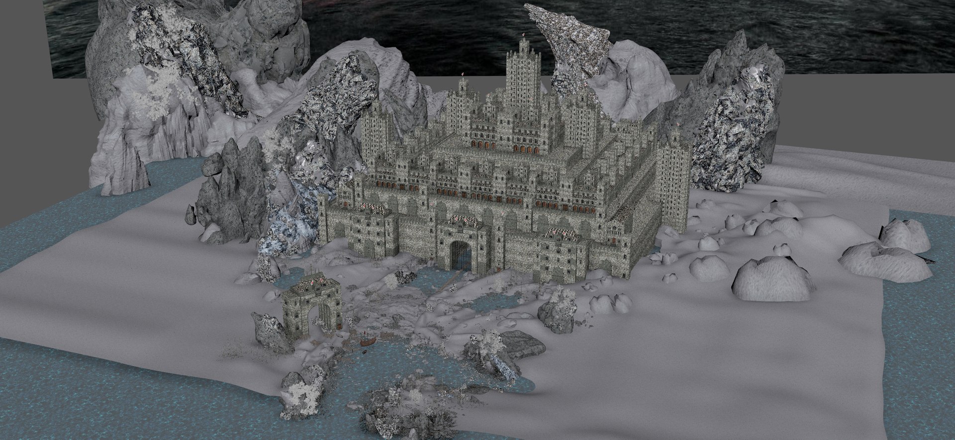 3D Fantasy Winter Castle - TurboSquid 2396033