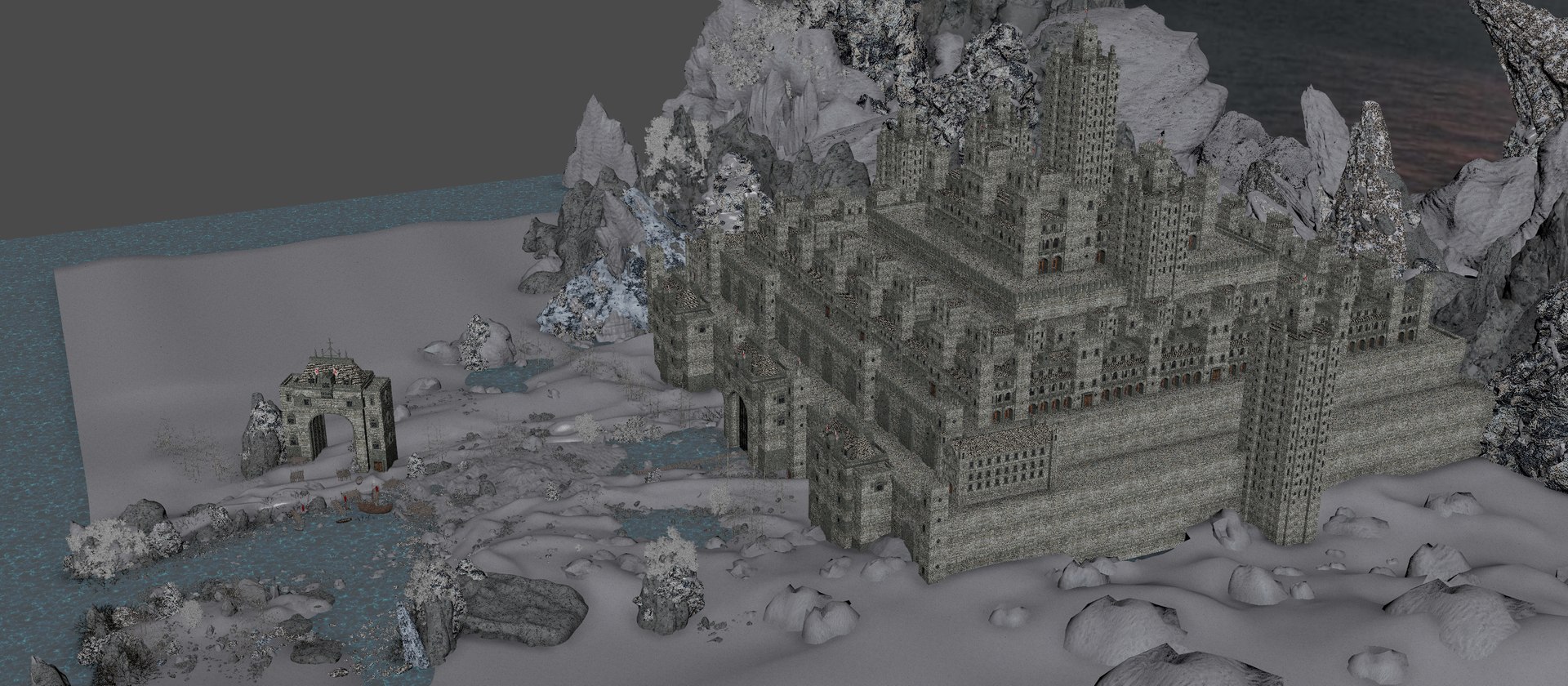 3D Fantasy Winter Castle - TurboSquid 2396033