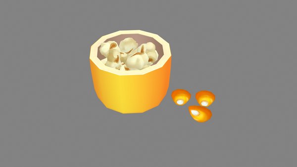 3D Cartoon popcorn - corn - TurboSquid 1929095