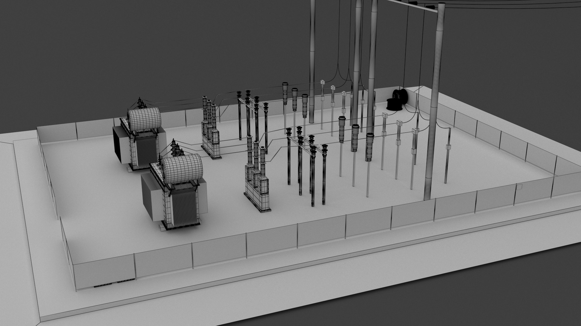 3D Model Electrical Substation V2 - TurboSquid 2295285