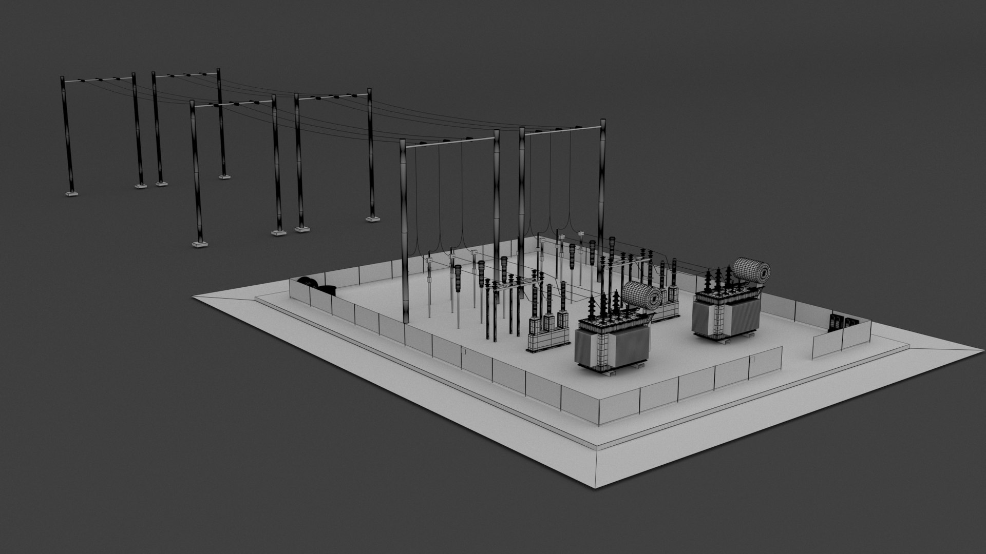 3D Model Electrical Substation V2 - TurboSquid 2295285