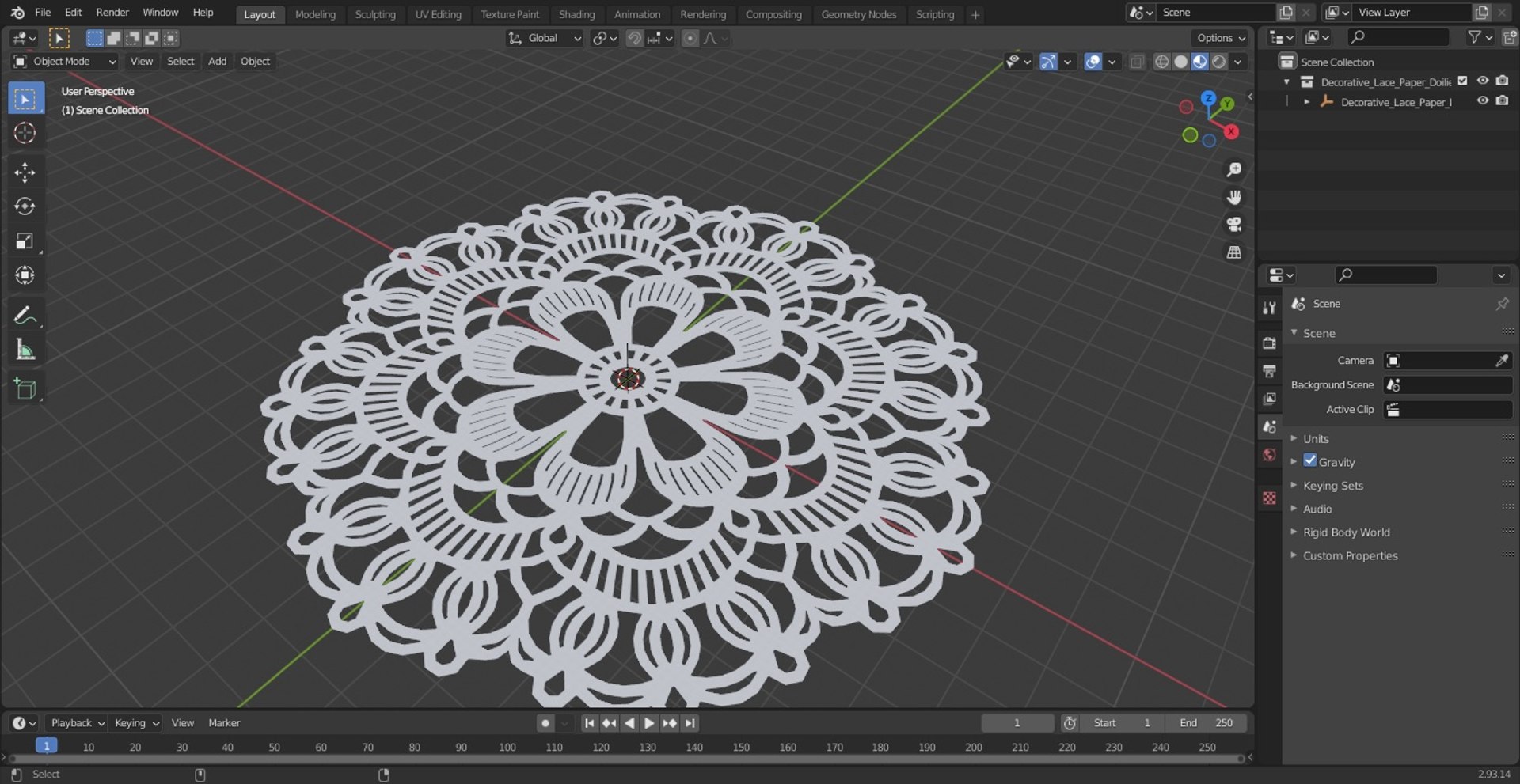 Decorative Lace Paper Doilie White 3d Model Turbosquid 2031288
