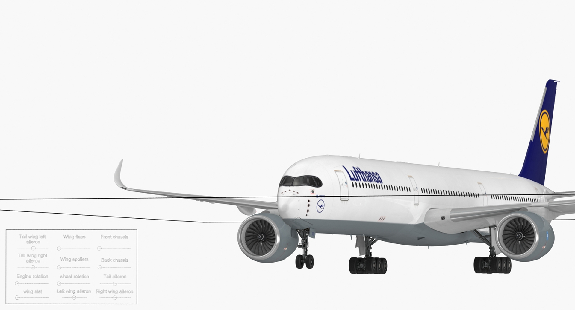 3D model airbus a350-1000 lufthansa rigged | 1146148 | TurboSquid