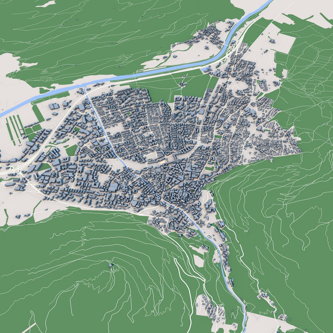 3D Model Chur City Switzerland - TurboSquid 2355474