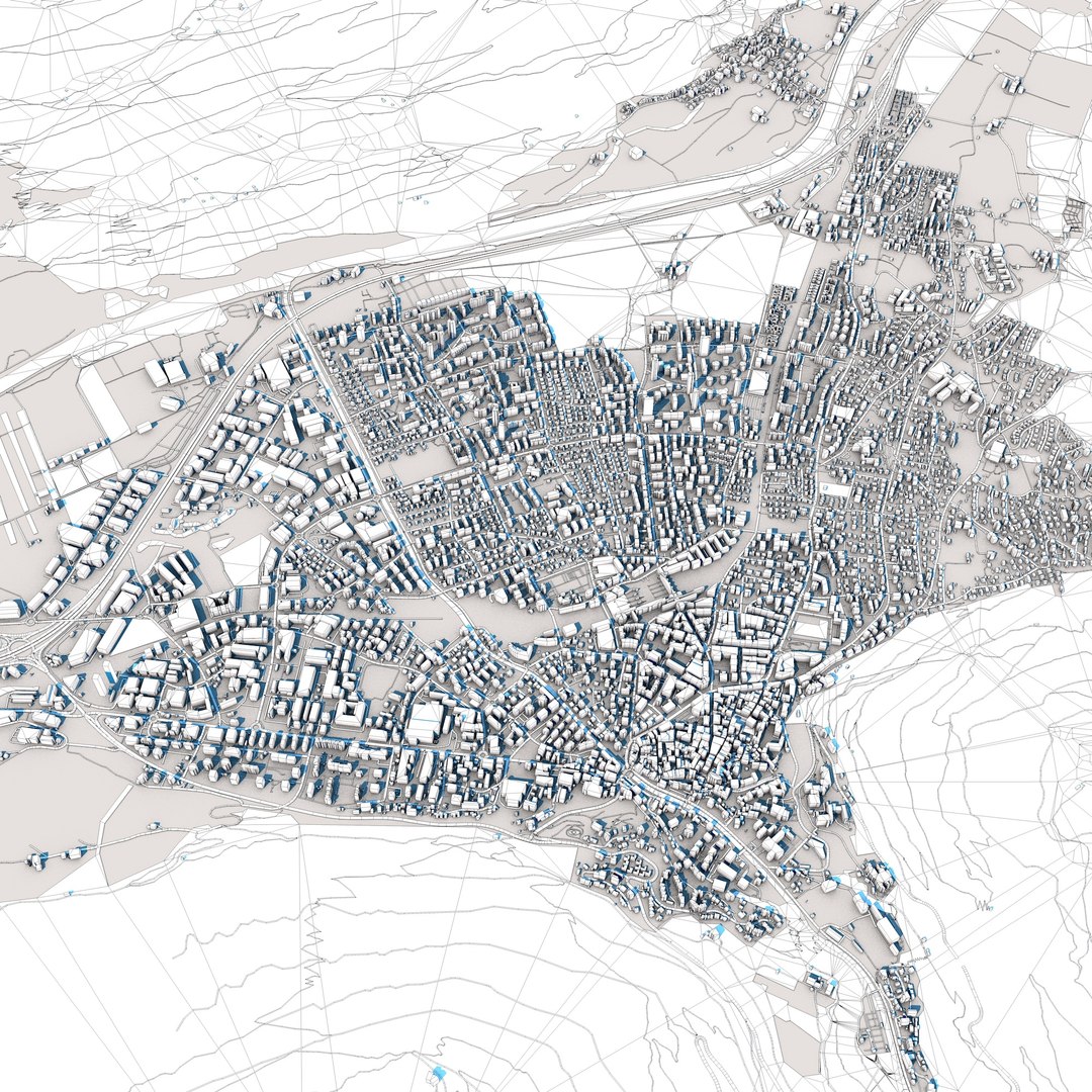 3D Model Chur City Switzerland - TurboSquid 2355474