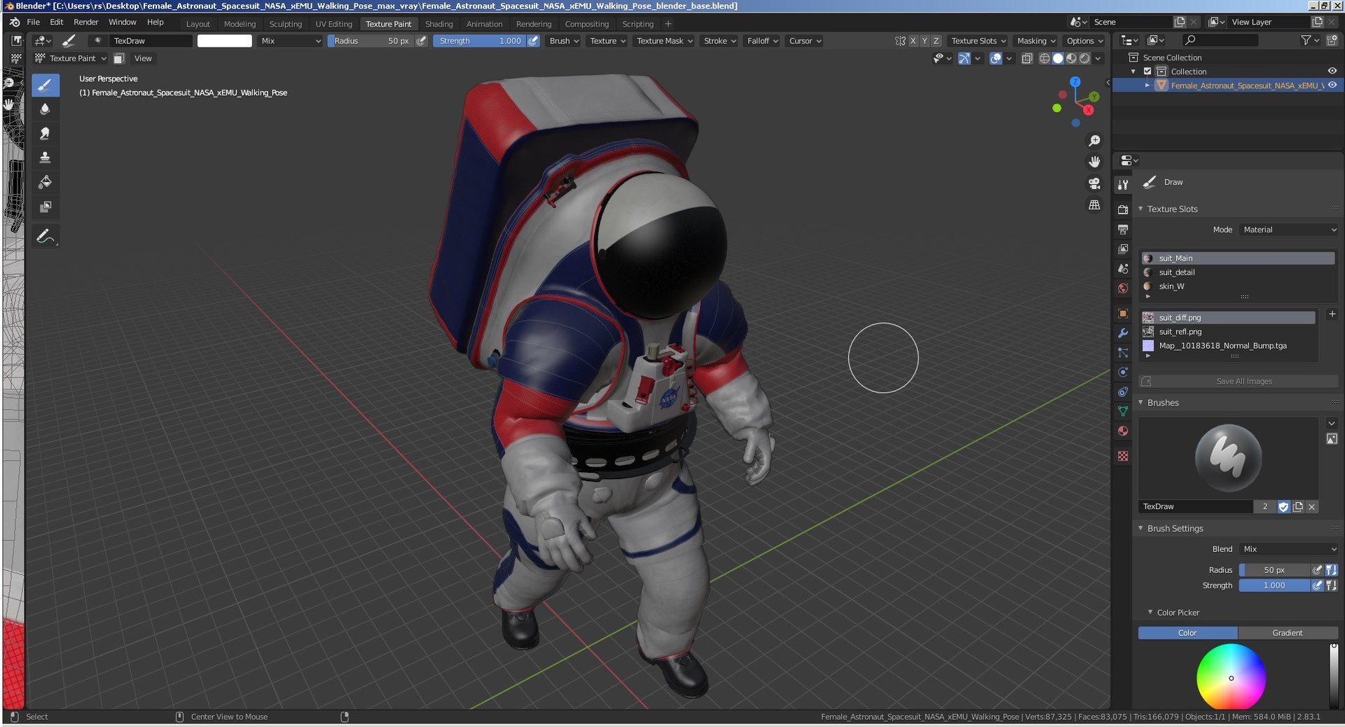 Female Astronaut Spacesuit Nasa 3D Model - TurboSquid 1623330