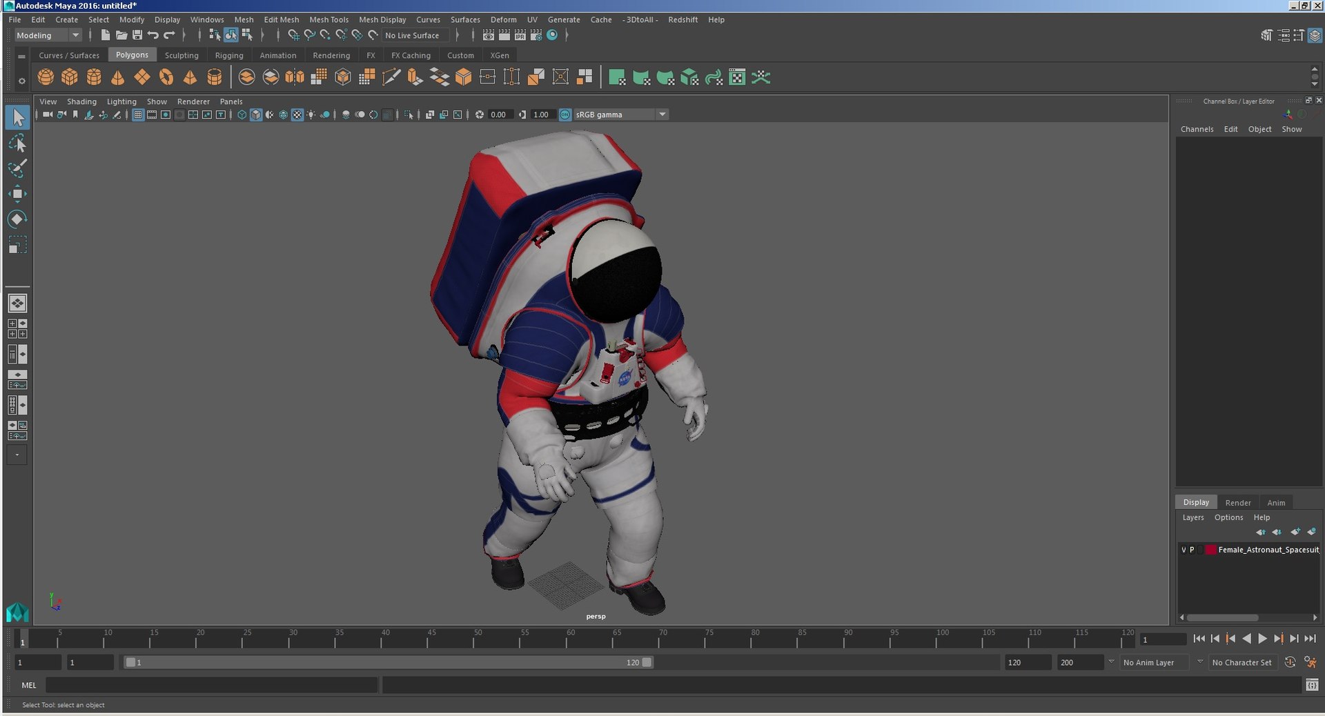 Female Astronaut Spacesuit Nasa 3D Model - TurboSquid 1623330