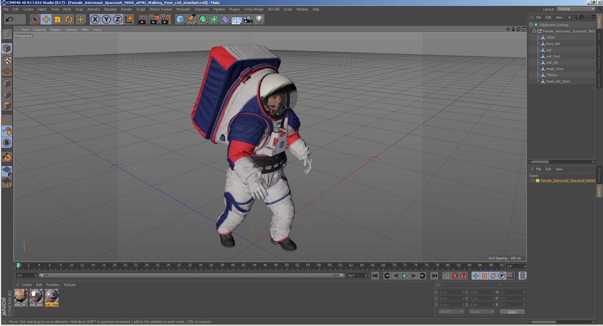 Female Astronaut Spacesuit Nasa 3D Model - TurboSquid 1623330