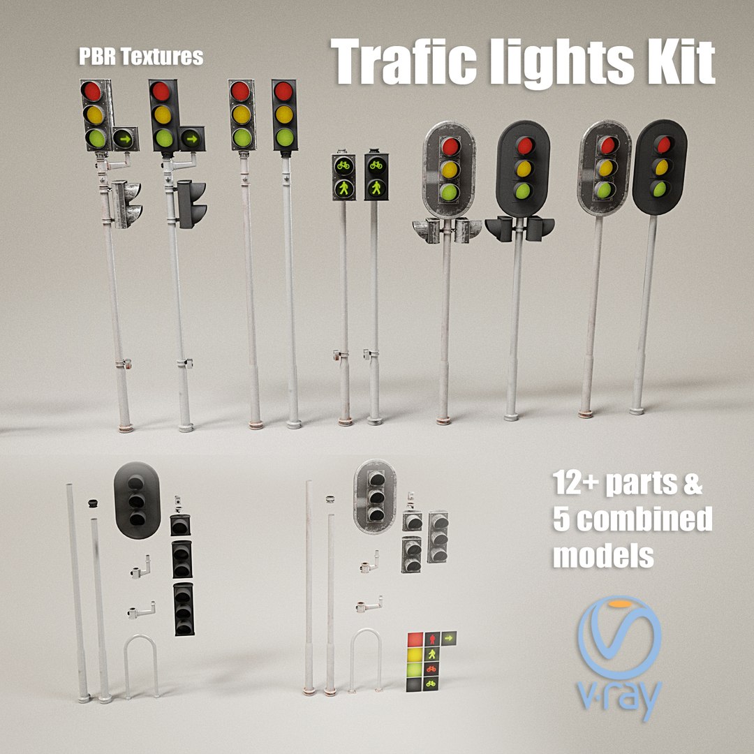 3D Trafic Lights Kit Model - TurboSquid 1243556