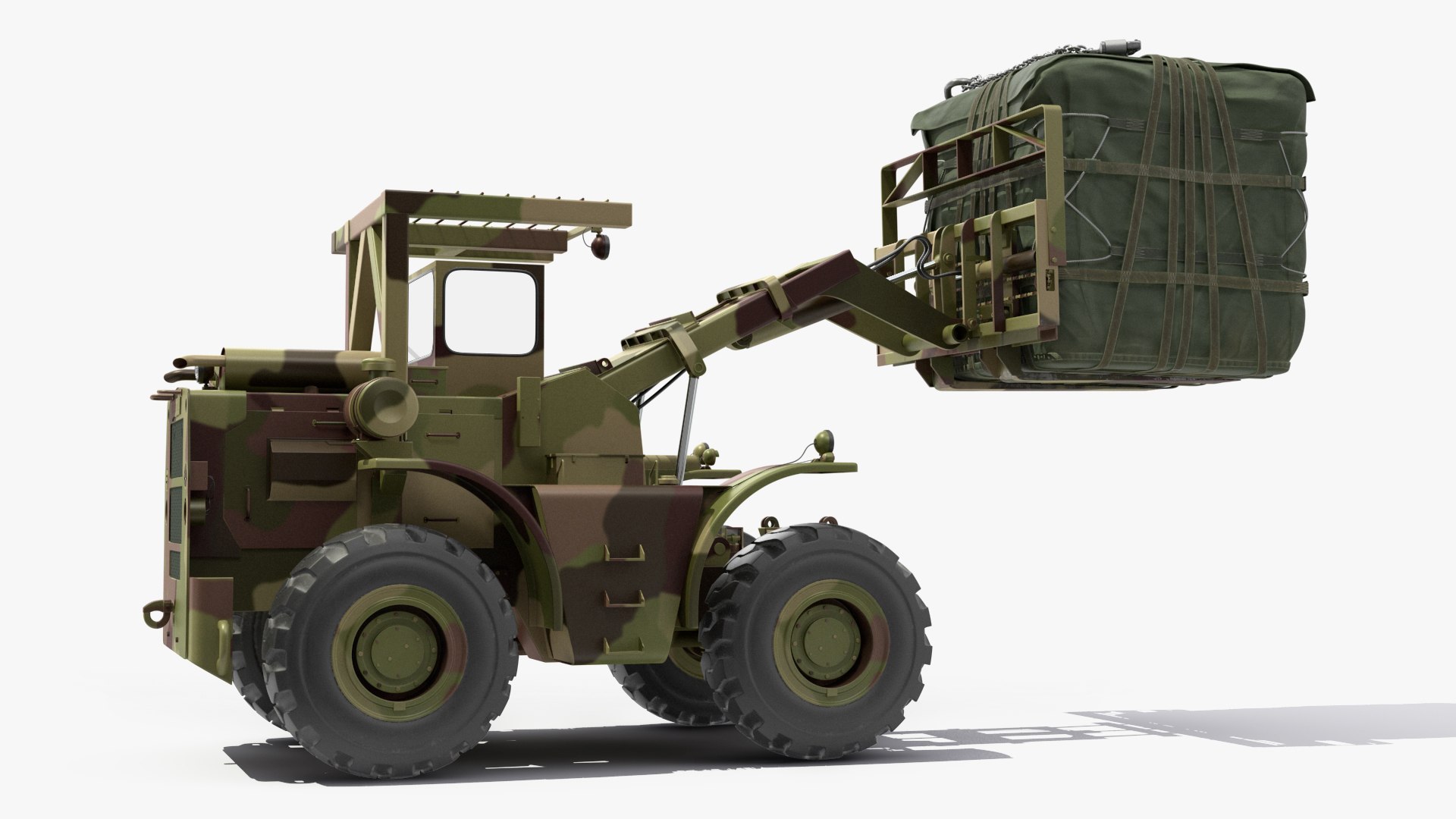 Military Forklift Loads Cargo Model - TurboSquid 2366237