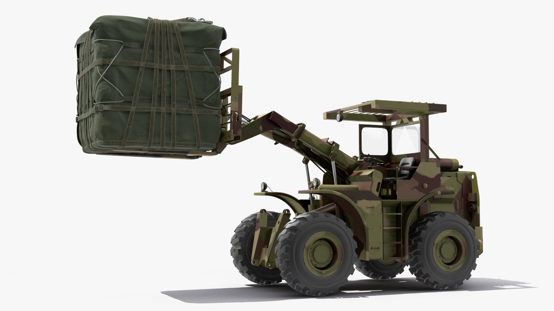 Military Forklift Loads Cargo Model - TurboSquid 2366237