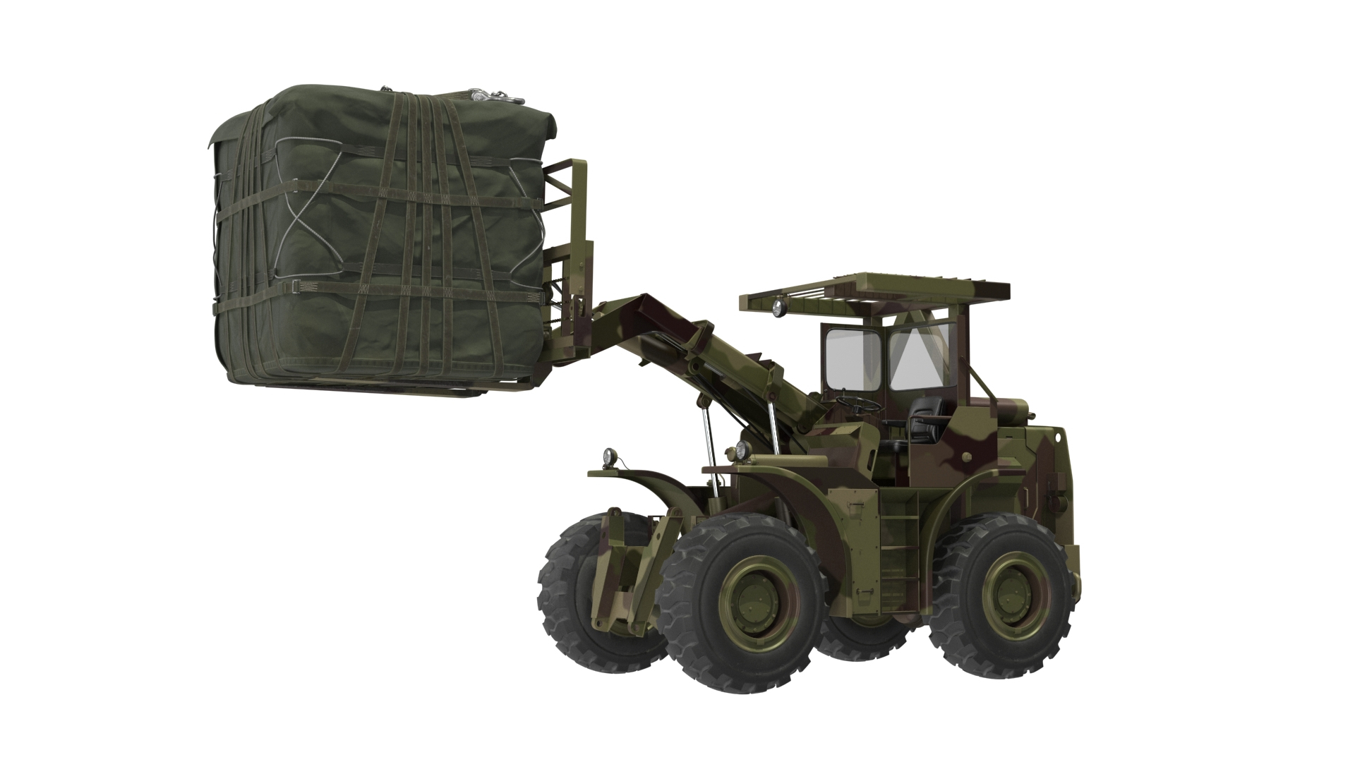 Military Forklift Loads Cargo Model - TurboSquid 2366237