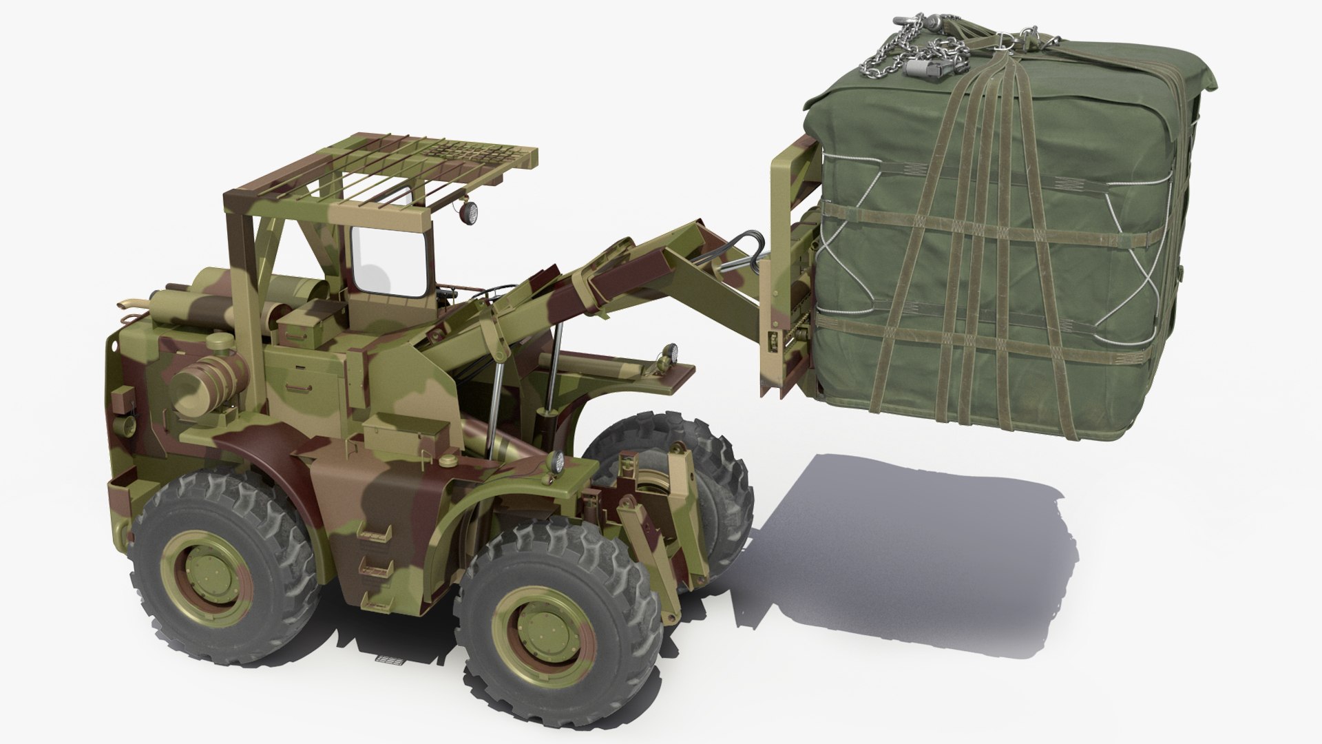 Military Forklift Loads Cargo Model - TurboSquid 2366237