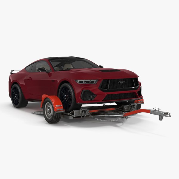 Ford Mustang 2024 no reboque Dolly Modelo 3D - TurboSquid 2195940