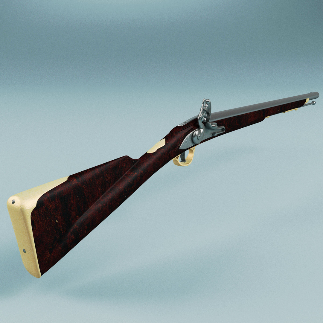 3d model old muskets v3