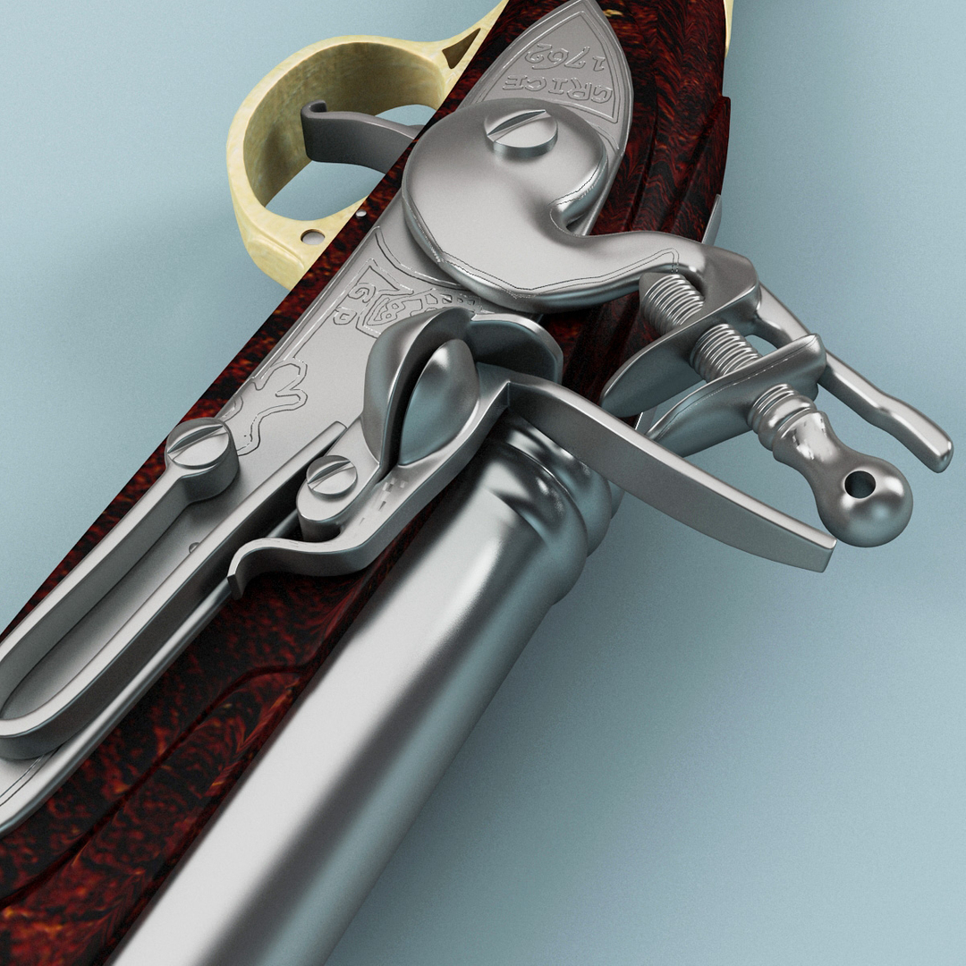 3d model old muskets v3